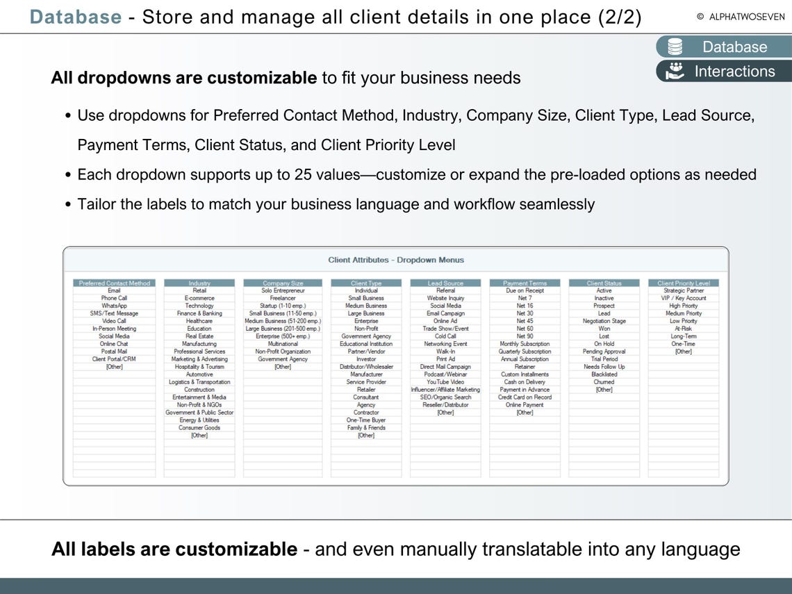 Excel CRM Template: Client Tracker, Task Management (digital Download ...