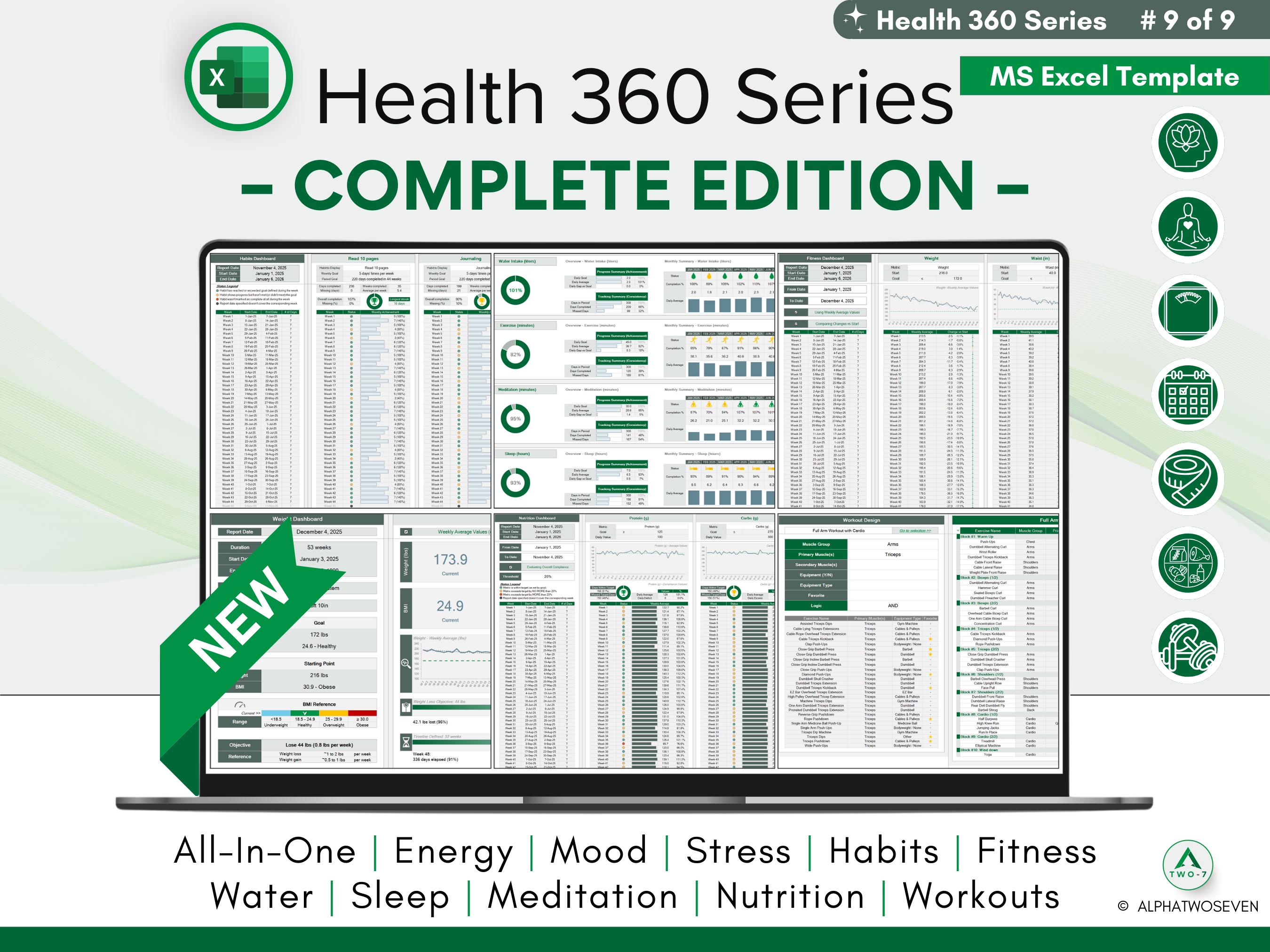 Health 360 Weekly Journal - Wellness, Wellbeing, Habits, Fitness ...