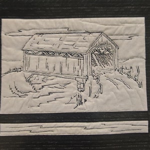 Pattern - Covered Bridge Quilt/wall Hanging Pattern, Embroidery Pattern ...