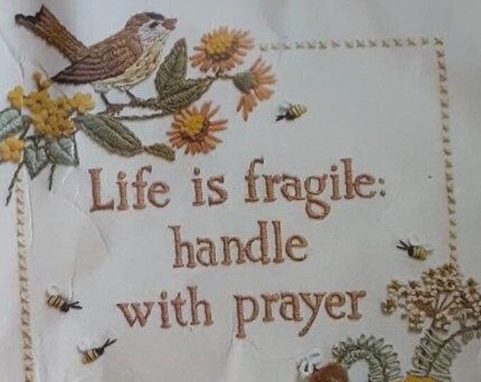 Life is Fragile Handle With Prayer Embroidery Kit - Etsy