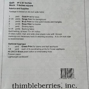 Pattern Twilight Garden Quilt Pattern, Thimbleberries Pattern, Physical Pattern - Etsy