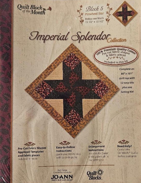 Kit Pinwheel Star Quilt Kit, Imperial Splendor Collection Block Five - Etsy