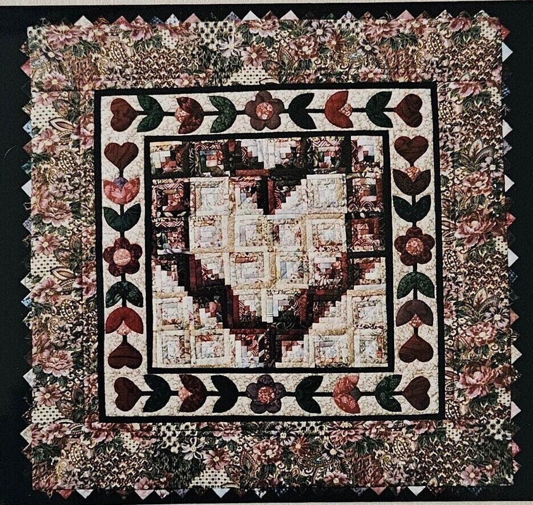 Pattern - Mini Log Cabin Heart Quilt Patten, Physical Pattern - Etsy