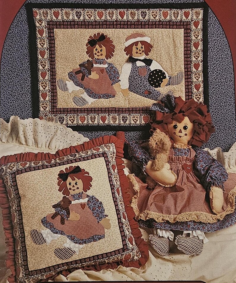 Pattern Raggedy Ann & Andy Quilt/pillow/doll Pattern, Physical Pattern ...