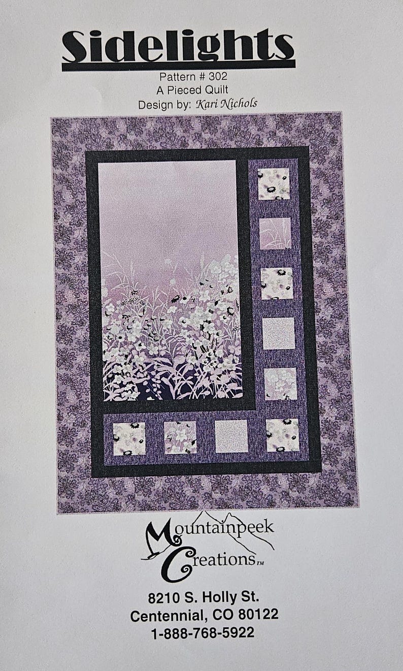 Pattern Sidelights Quilt Pattern, Physical Pattern - Etsy