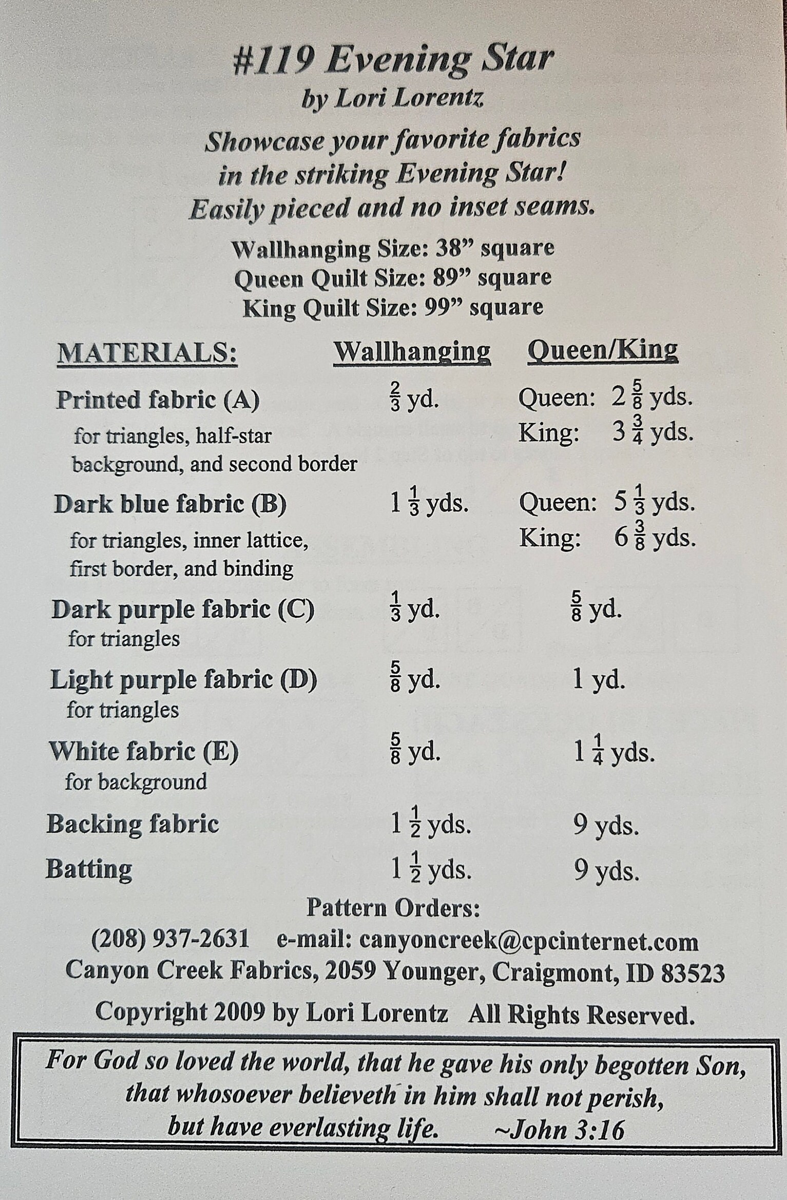 Pattern Evening Star Quilt Pattern, Physical Pattern - Etsy