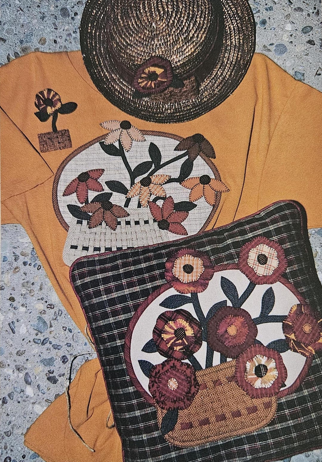Pattern - Flower Basket Applique Pattern, Physical Pattern - Etsy