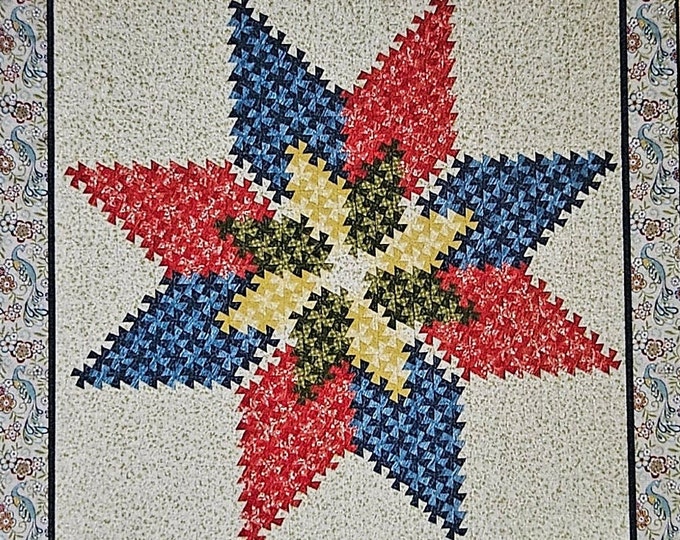 Pattern - Twisted Double Lone Star Quilt Pattern, Physical Pattern - Etsy