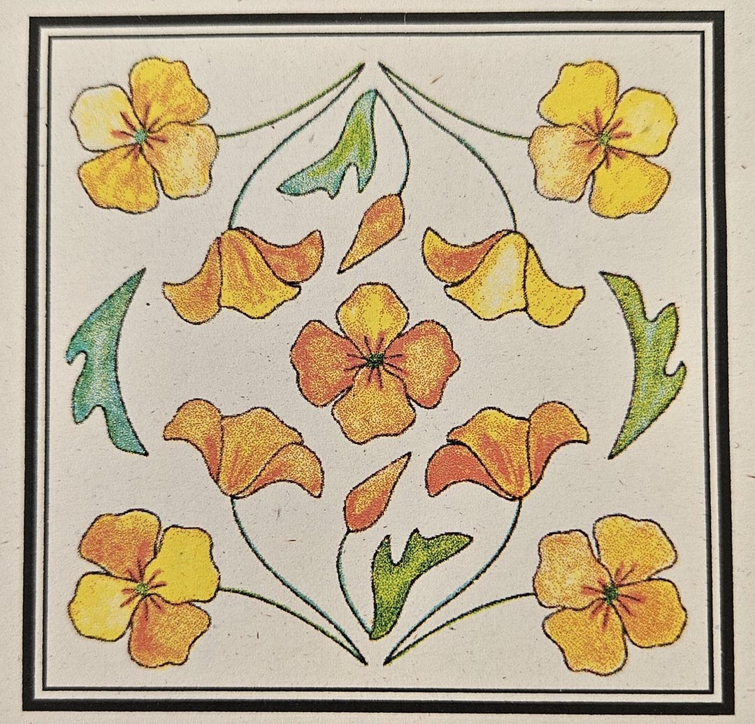 Pattern - California Poppy Quilt Block Pattern, Physical Pattern - Etsy