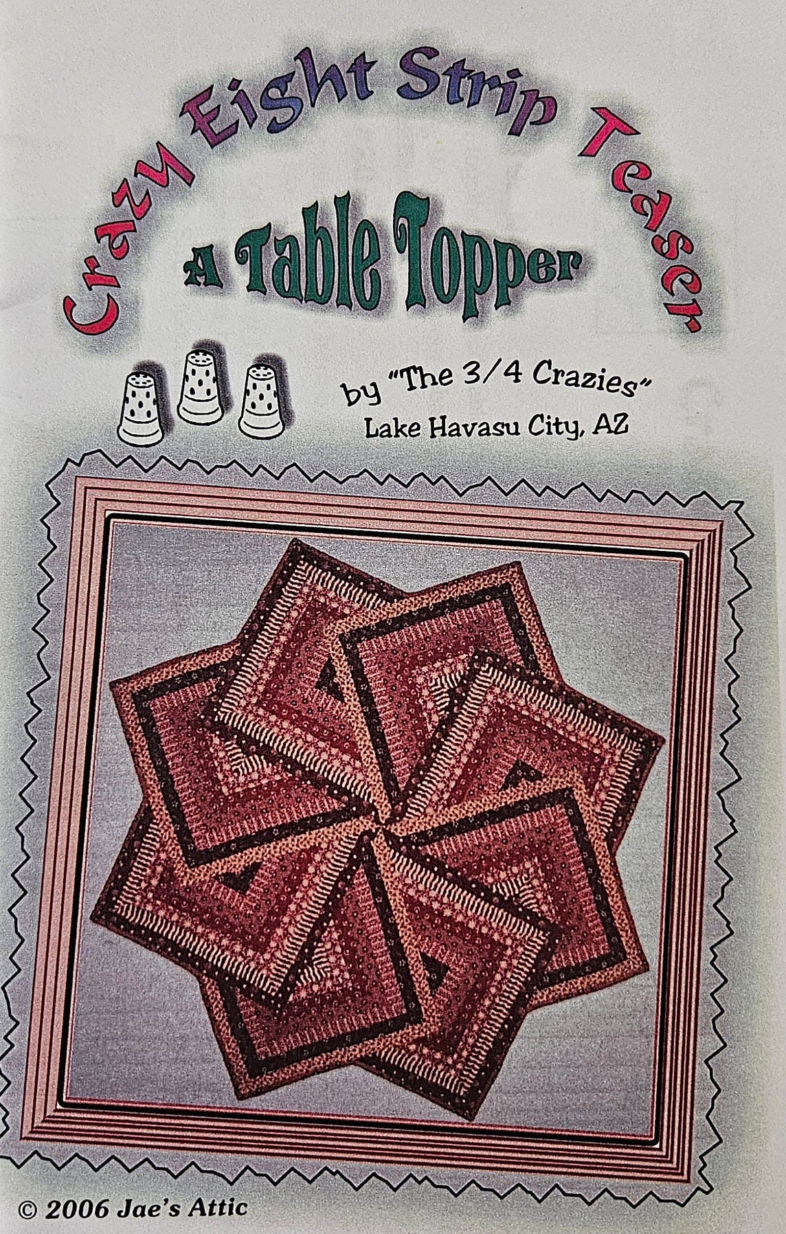 Pattern Crazy Eight Strip Teaser Table Topper Pattern, Physical Pattern ...