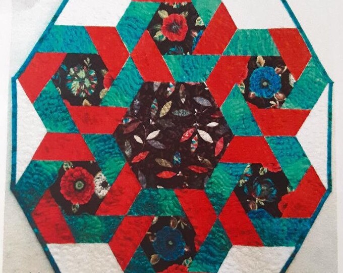 Pattern - Twisted Hexagon Table Topper Pattern & Table Runner Pattern ...