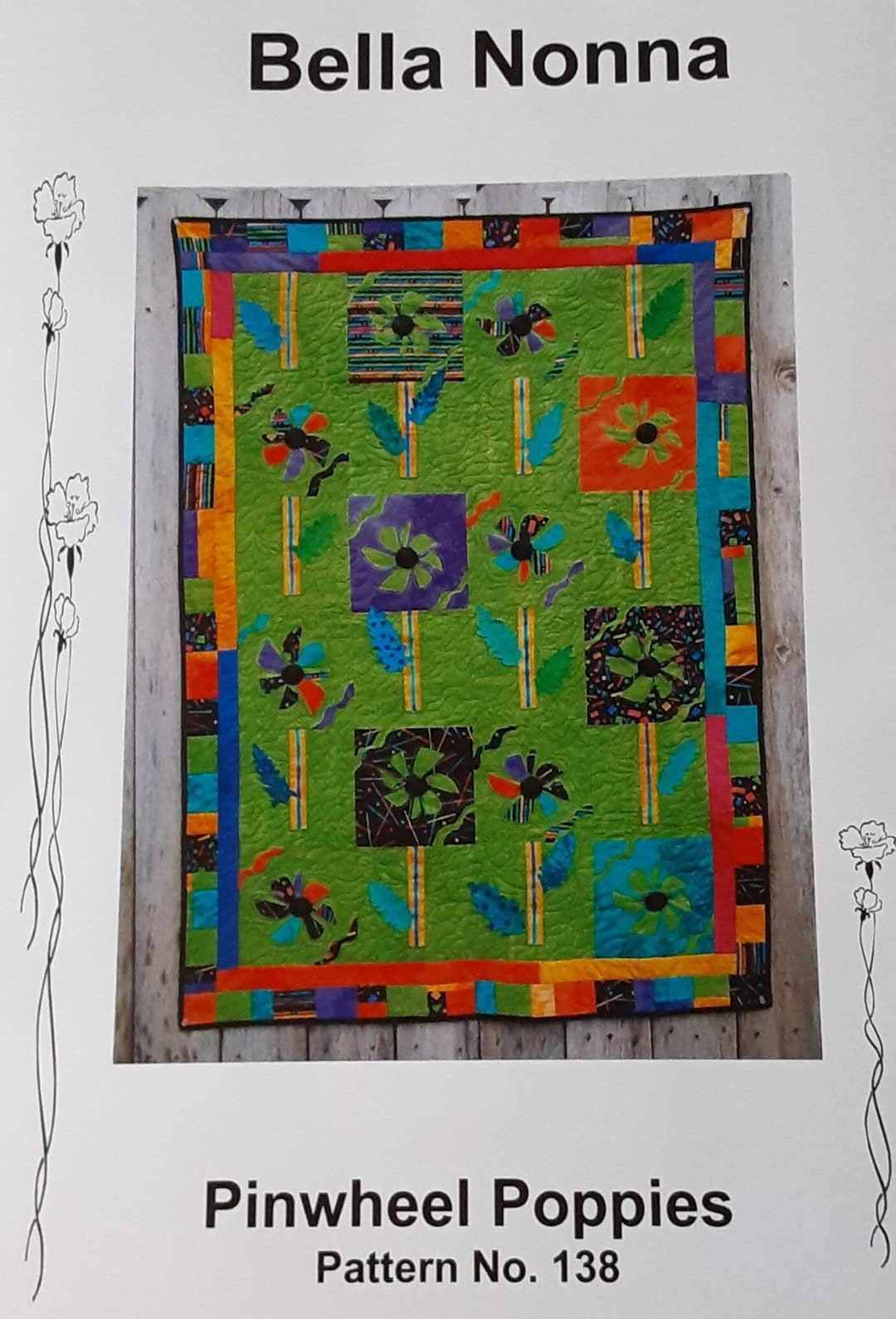 Pattern - Pinwheel Poppies Quilt Pattern, Physical Pattern - Etsy