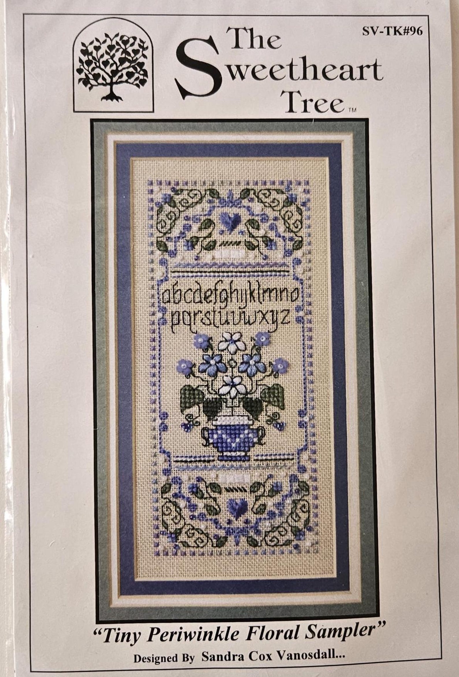 Kit - Tiny Periwinkle Floral Sampler Cross Stitch Kit - Etsy