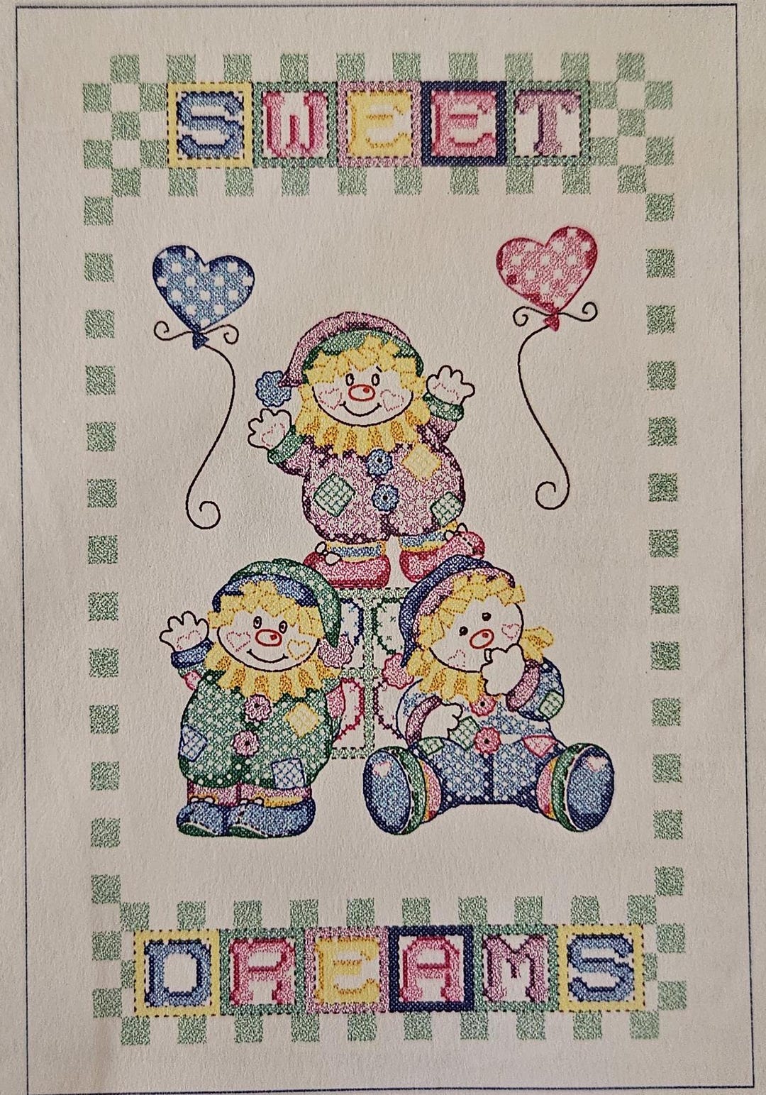 Pre Stamped - Sweet Dreams, Crib Quilt Top, 1 - 40" X 60" Pre Stamped ...