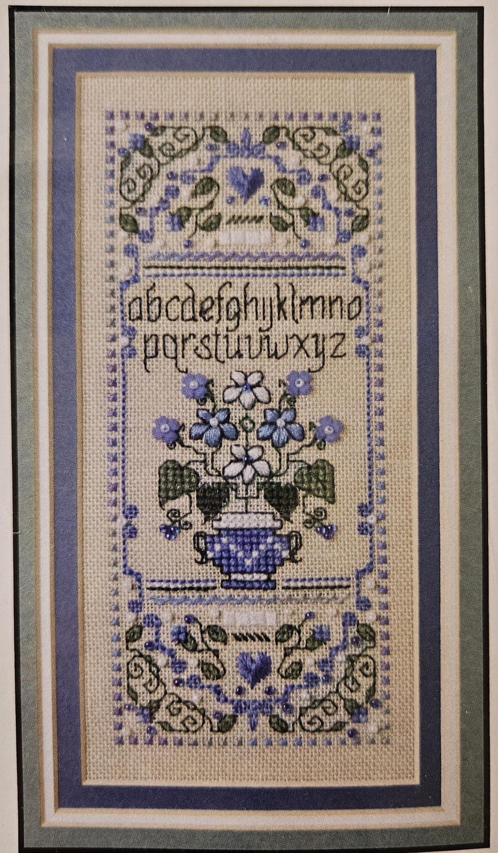 Kit - Tiny Periwinkle Floral Sampler Cross Stitch Kit - Etsy