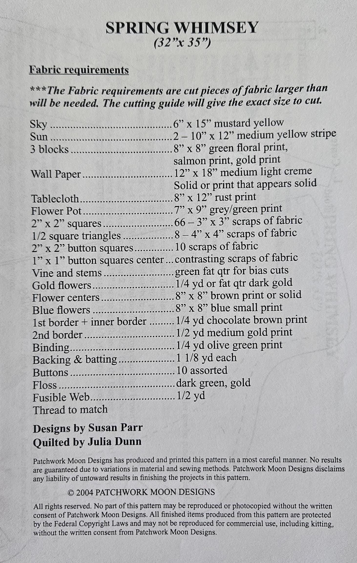 Pattern - Spring Whimsy Quilt Pattern, Physical Pattern - Etsy