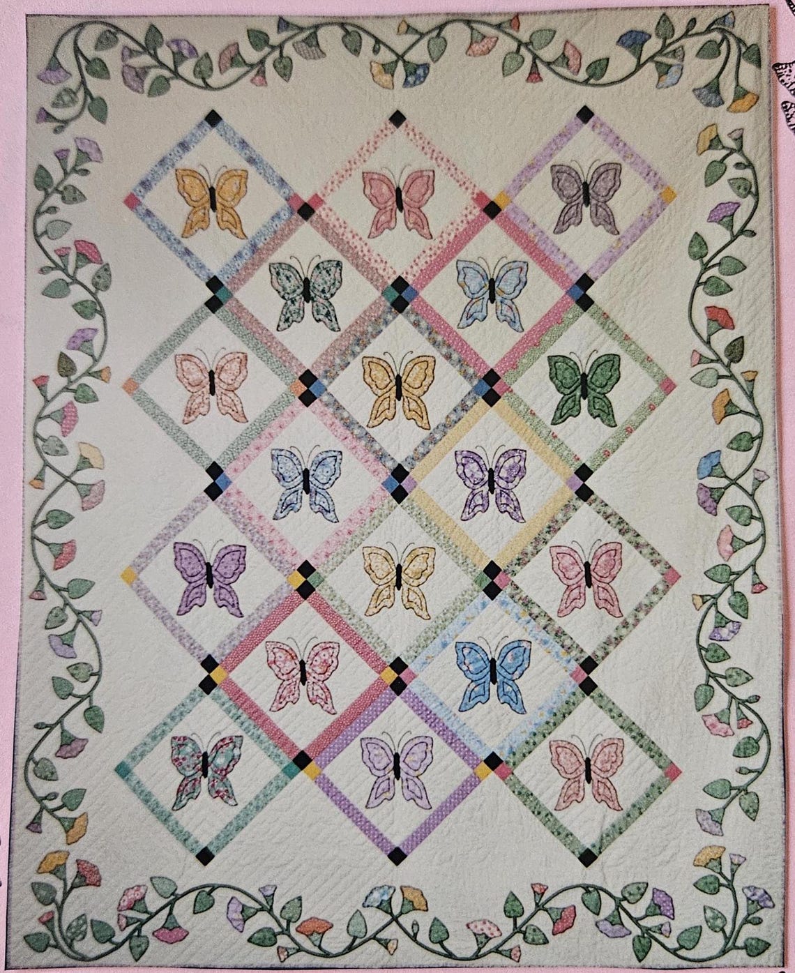 Pattern Grandma's Butterfly Garden Quilt Pattern, Physical Pattern - Etsy