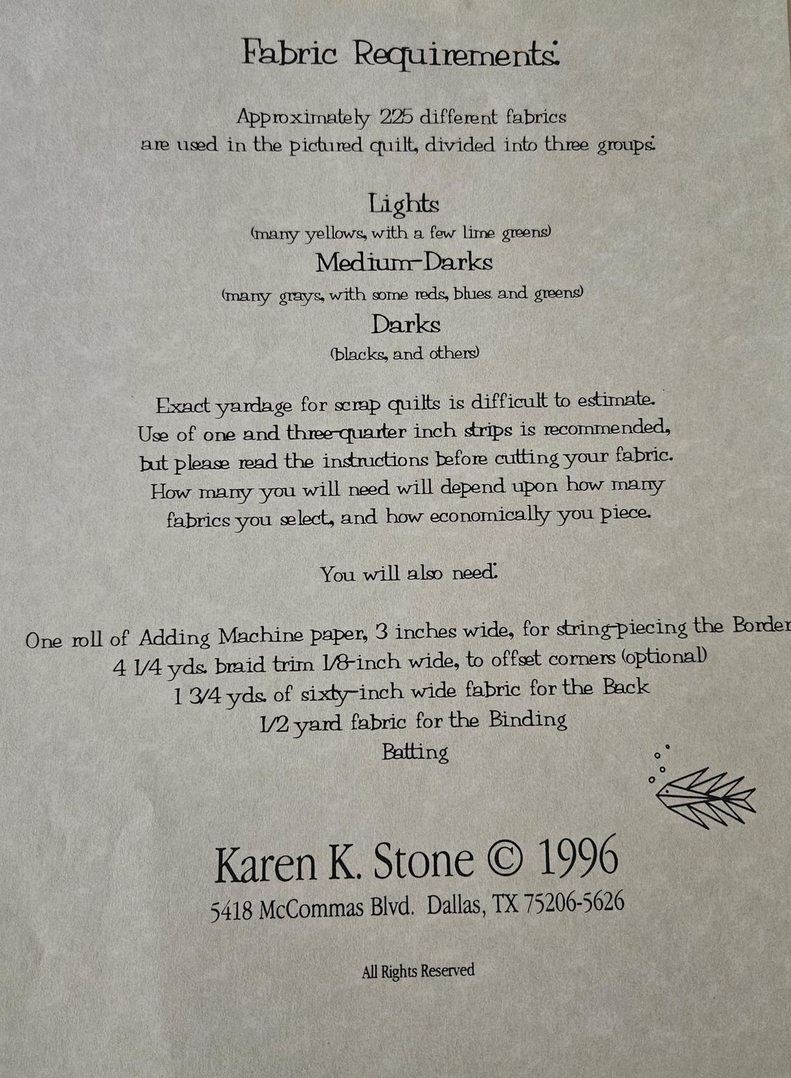 Pattern - Prickle Fish Quilt Pattern, Physical Pattern - Etsy