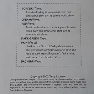 Pattern - Square Meal Table Runner Pattern, Physical Pattern - Etsy