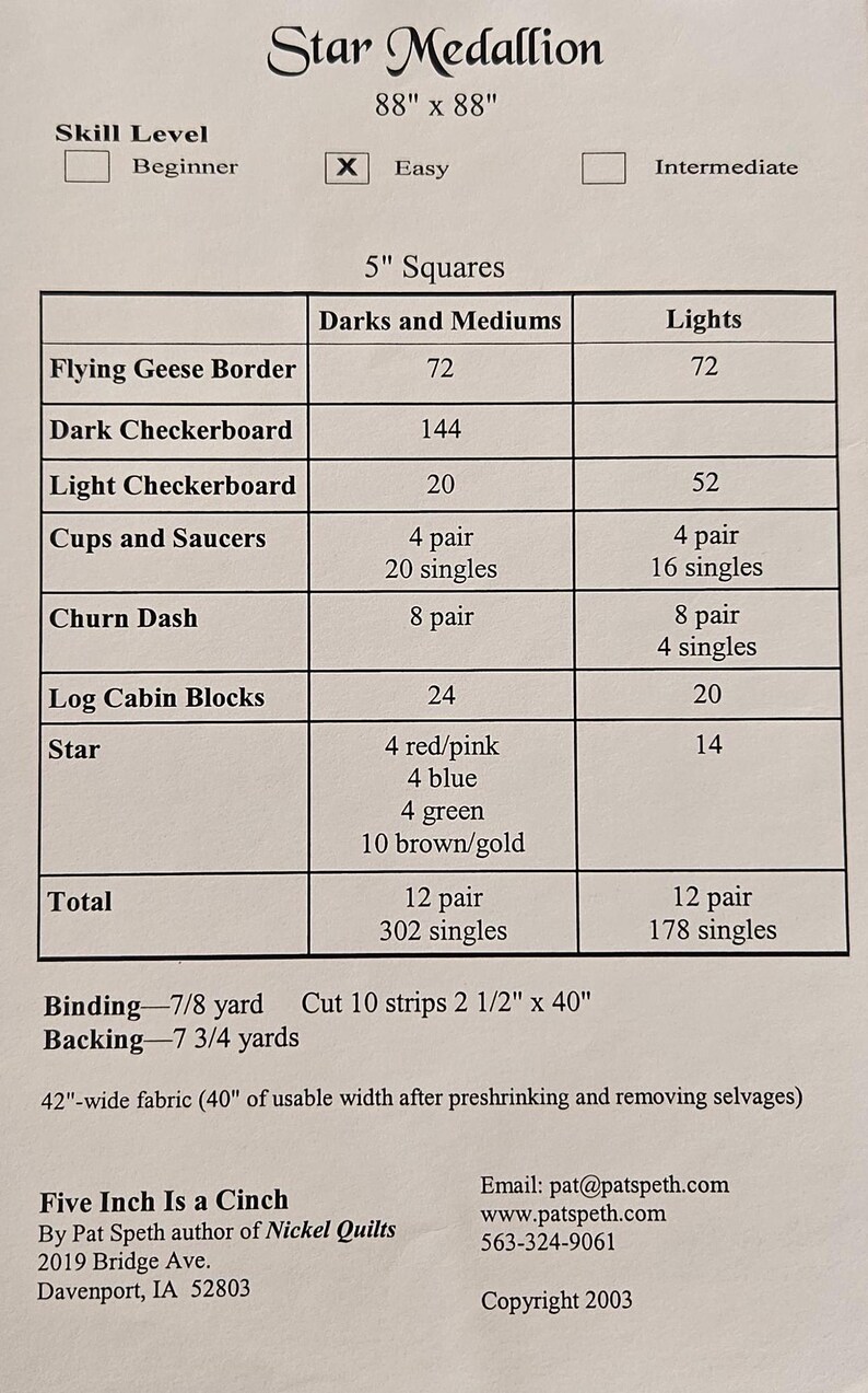 Pattern -star Medallion Quilt Pattern, Physical Pattern - Etsy