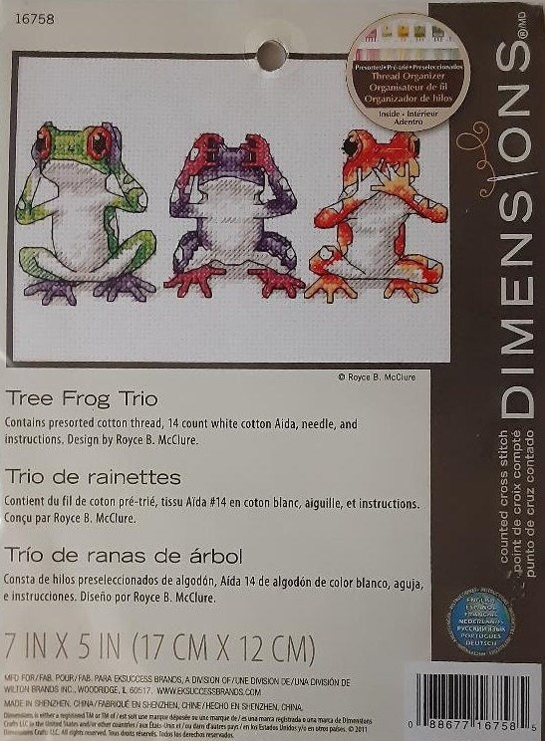 Kit - Tree Frog Trio Cross Stitch Kit - Etsy
