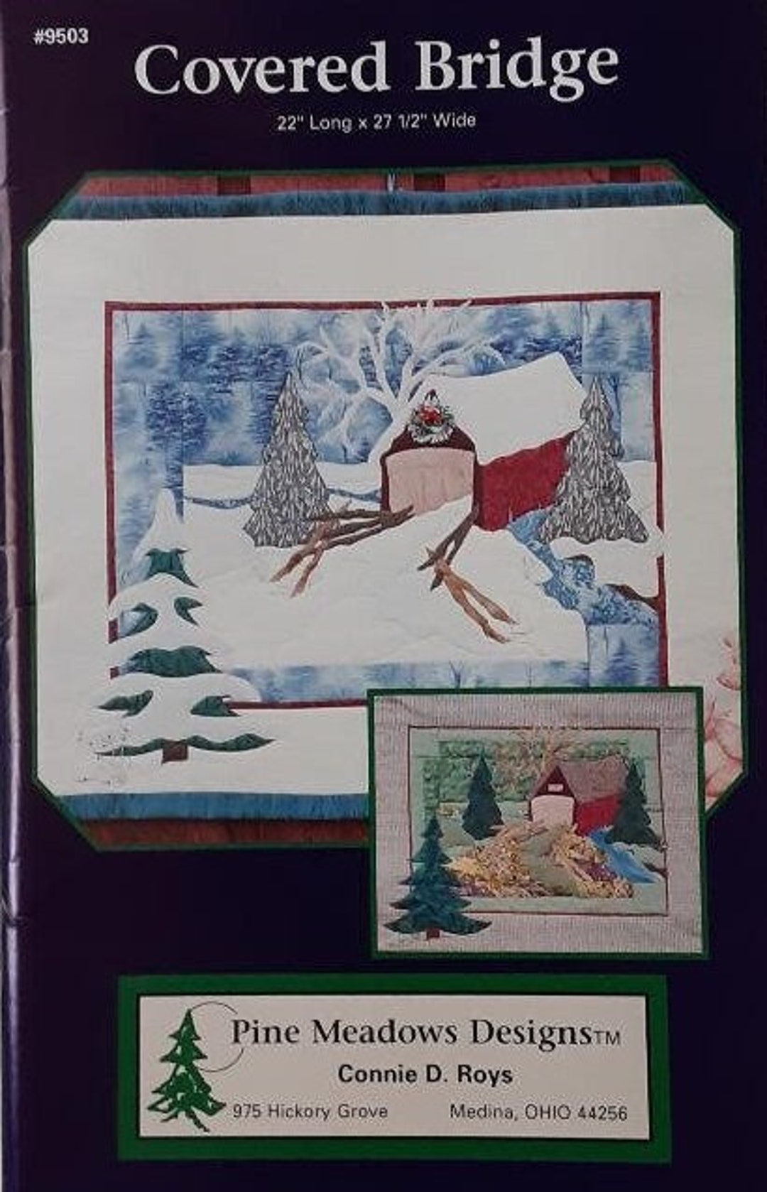 Pattern Covered Bridge Quilt/wall Hanging, Pattern, Physical Pattern - Etsy