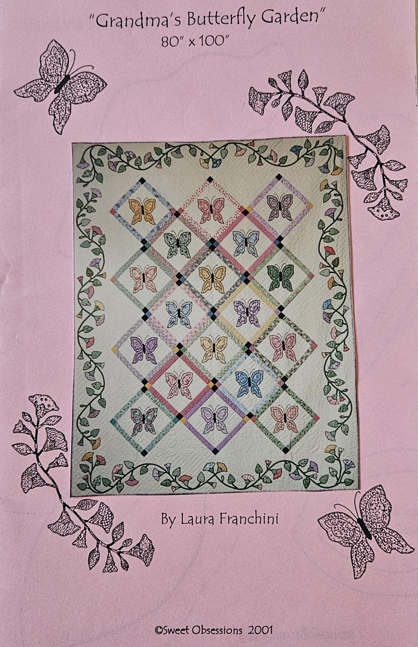 Pattern Grandma's Butterfly Garden Quilt Pattern, Physical Pattern - Etsy