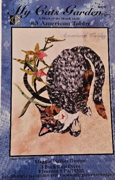 Pattern American Tabby Quilt Pattern, My Cats Garden Quilt Block ...