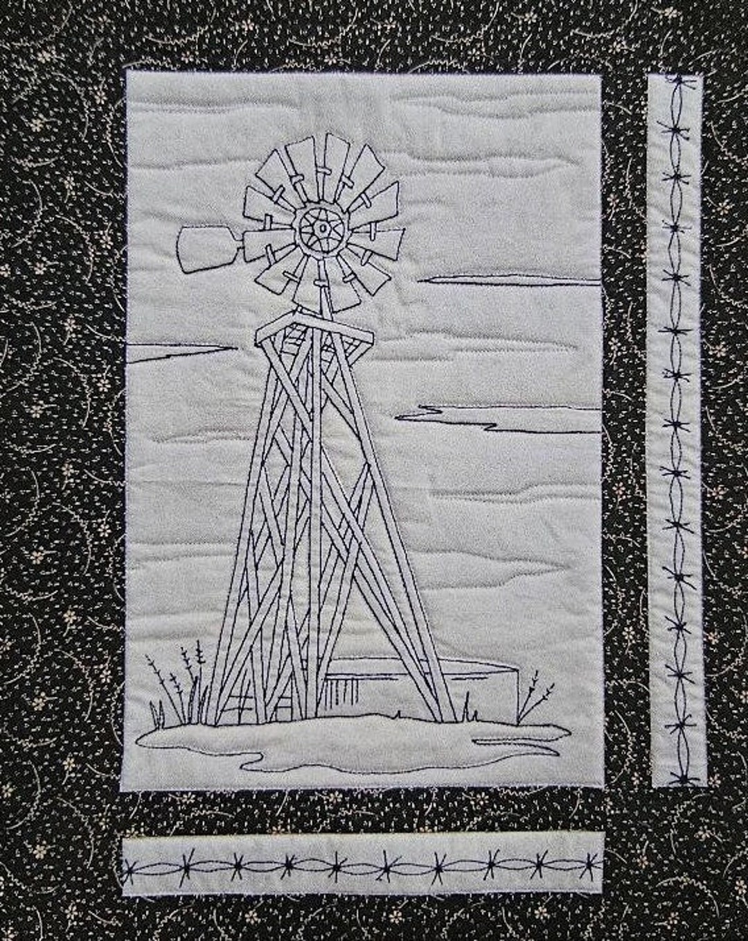 Pattern - Windmill Quilt/wall Hanging Pattern, Embroidery Pattern ...