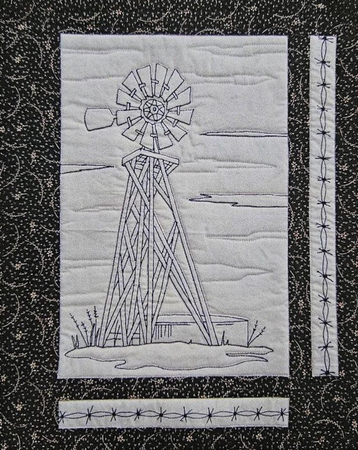 Pattern Windmill Quilt/wall Hanging Pattern, Embroidery Pattern ...