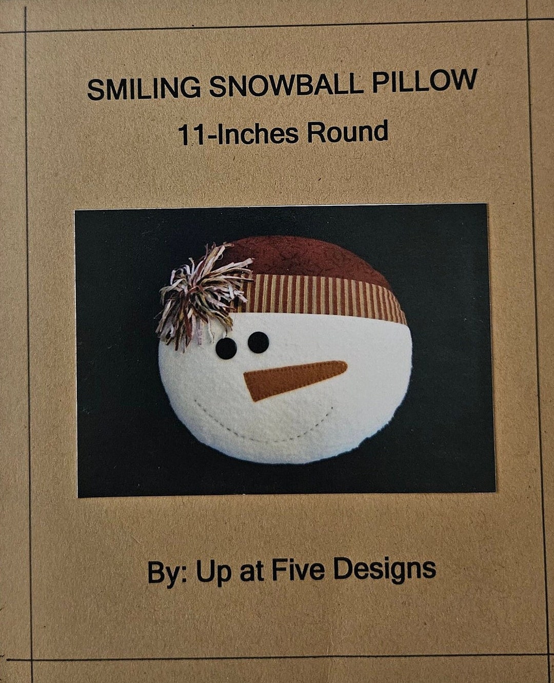 Pattern - Smiling Snowball Pillow Pattern, Physical Pattern - Etsy