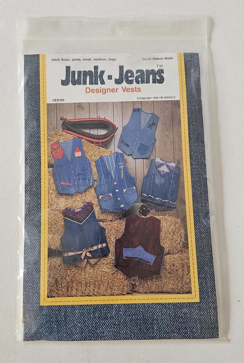 Pattern - Junk Jeans Designer Vests Pattern, Physical Pattern - Etsy