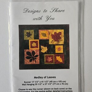 Pattern - Medley of Leaves Quilt/runner Pattern, Physical Pattern - Etsy