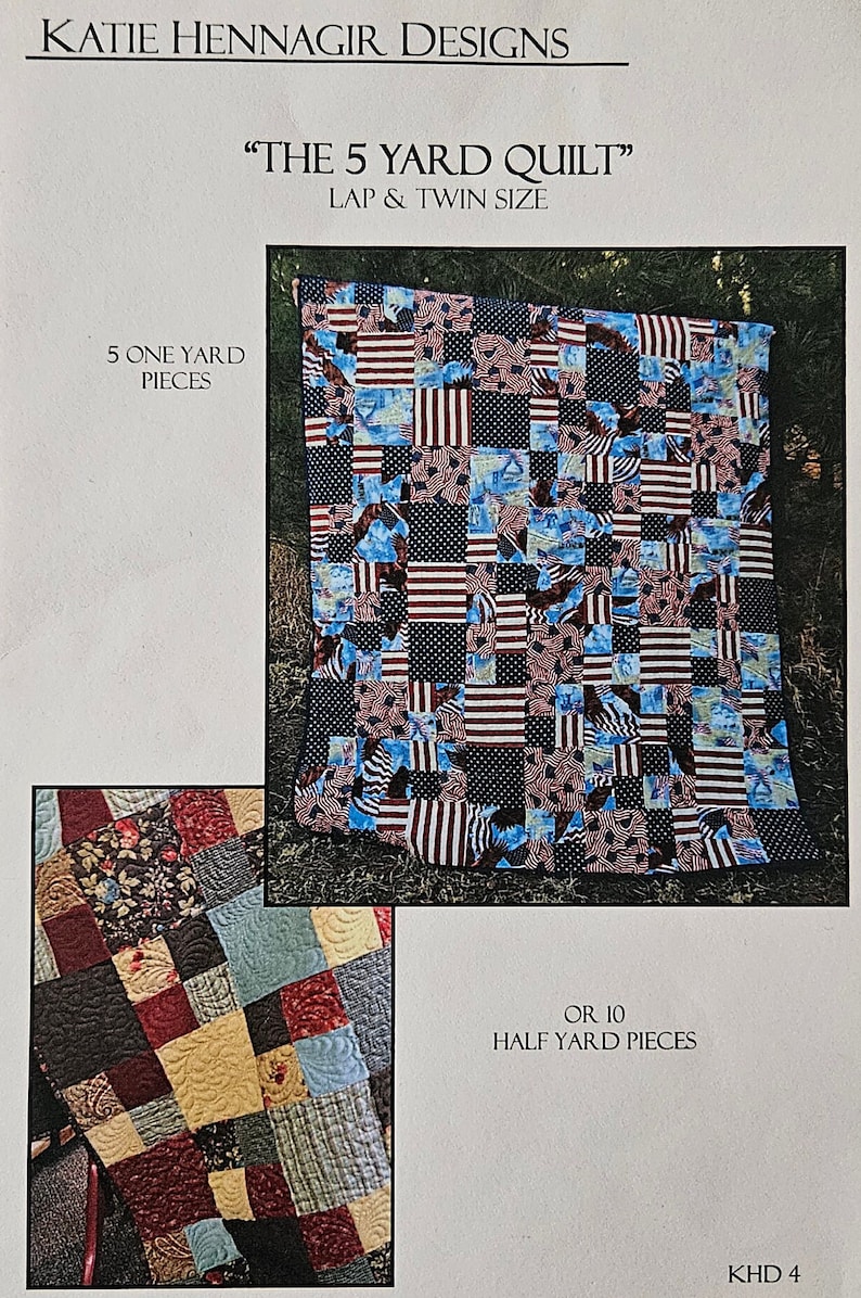 Pattern the 5 Yard Quilt Quilt Pattern, Physical Pattern - Etsy