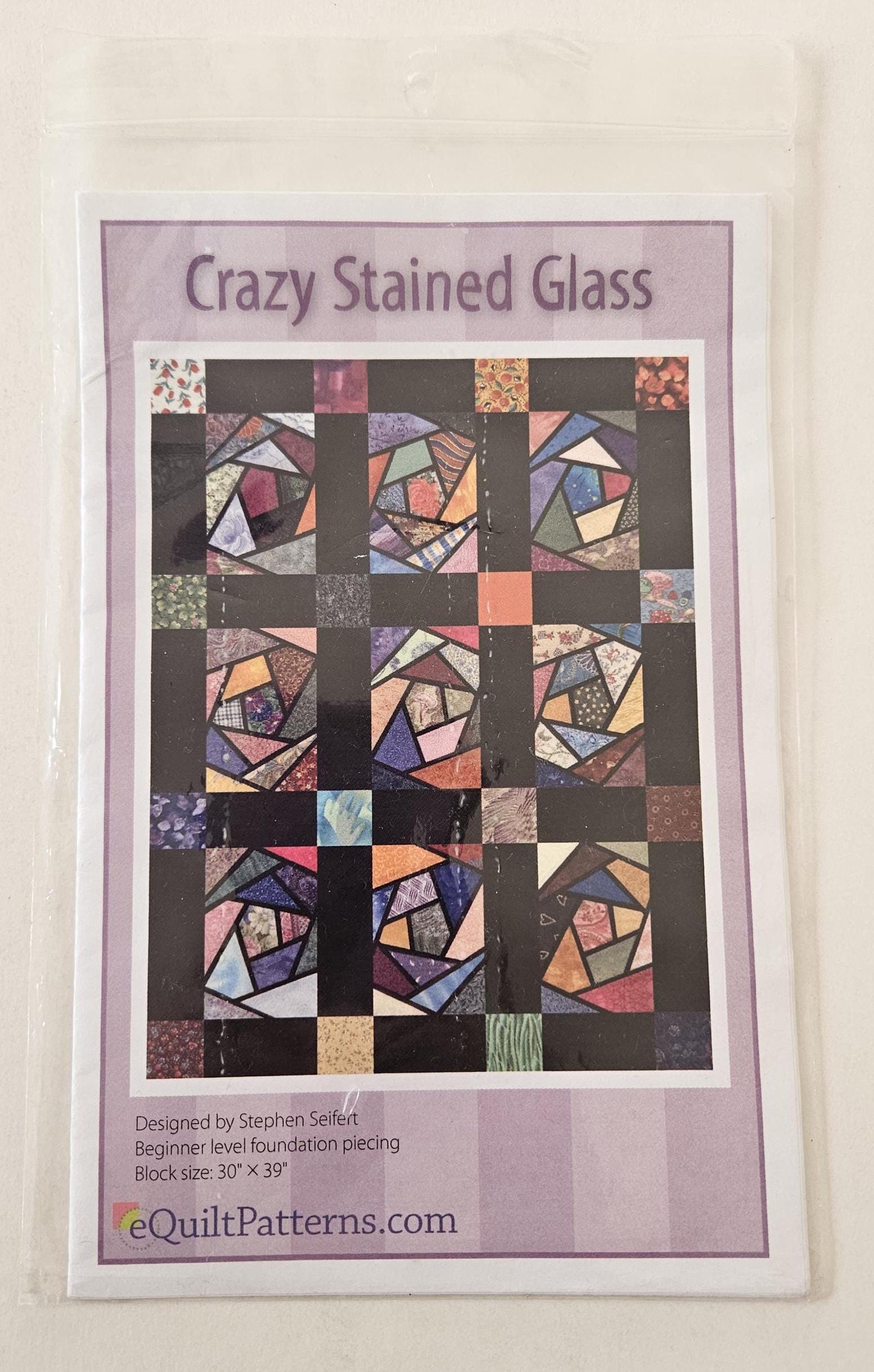 Pattern - Crazy Stained Glass Quilt Pattern, Physical Pattern - Etsy