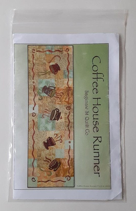 Pattern Coffee House Table Topper/runner Pattern, Physical Pattern - Etsy