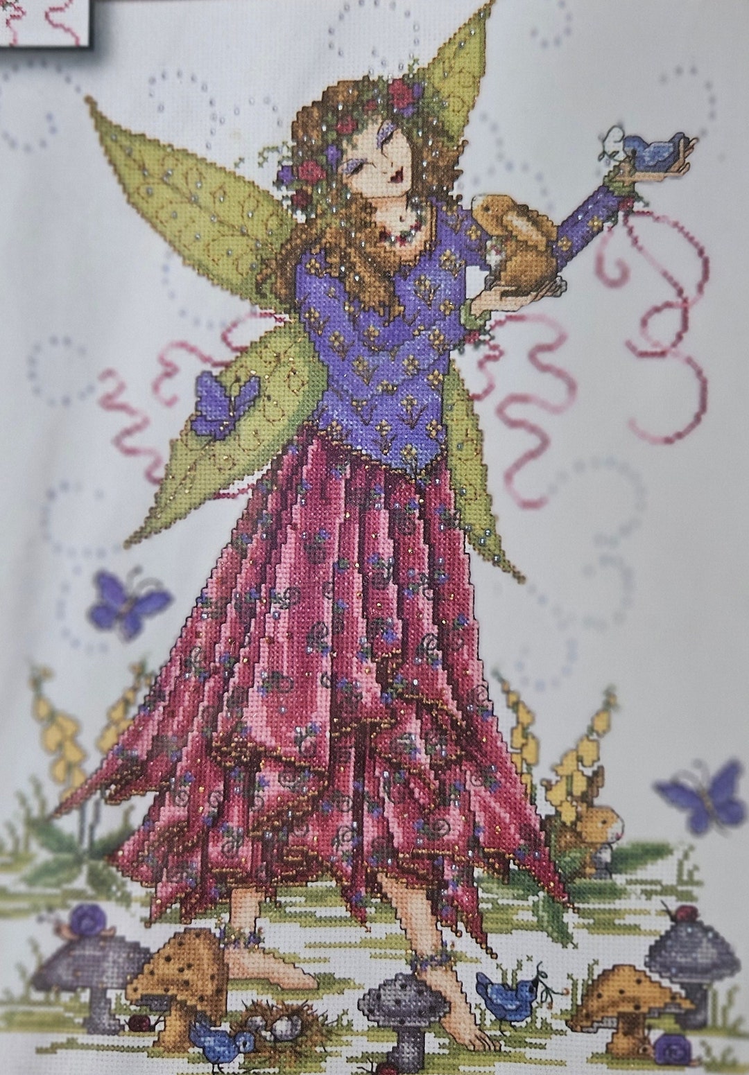 Kit -spring Fairy Cross Stitch Kit, Includes Beads - Etsy
