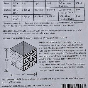 Big Block Tumble Quilt Pattern, Physical Pattern - Etsy