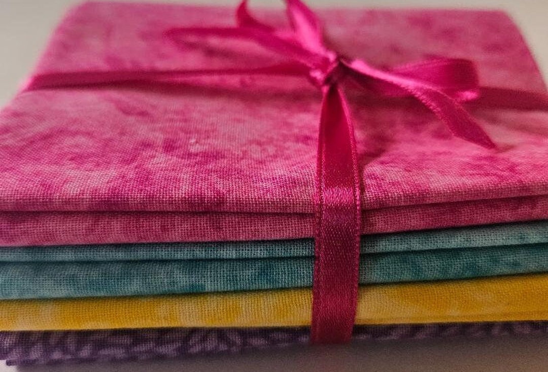 Fat Quarter Bundle, 4 Pc Color Collection Fat Quarters, 100% Cotton ...
