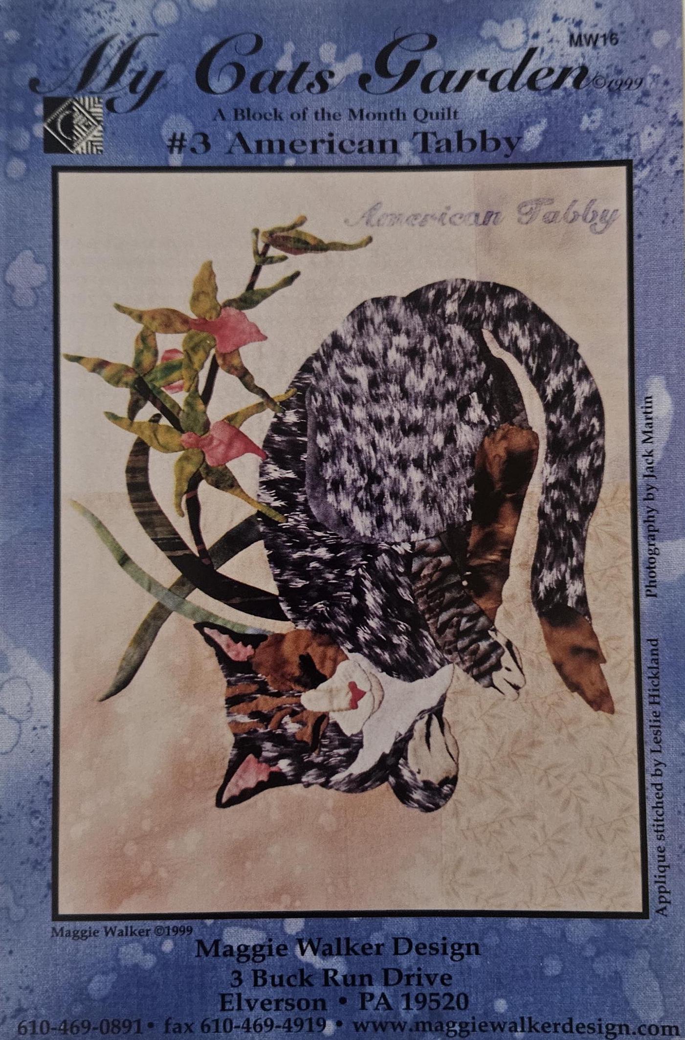 Pattern American Tabby Quilt Pattern, My Cats Garden Quilt Block ...