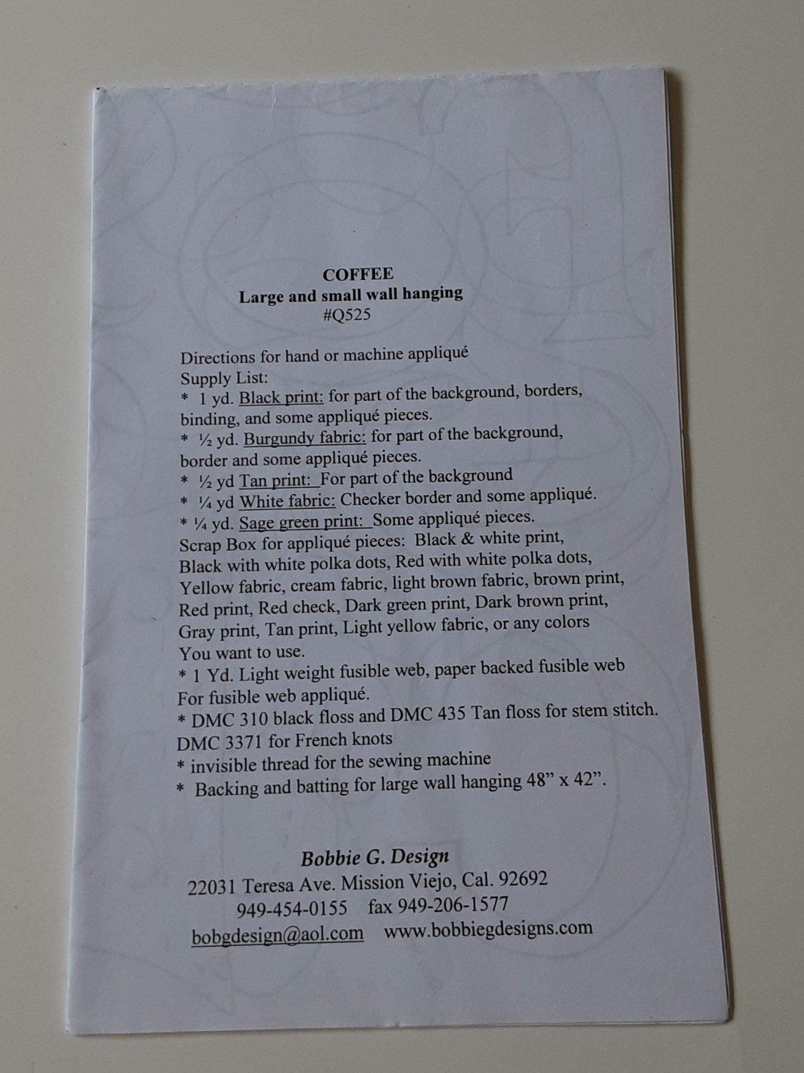 Pattern - Coffee Quilt Pattern, Physical Pattern - Etsy