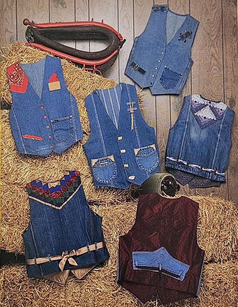 Pattern - Junk Jeans Designer Vests Pattern, Physical Pattern - Etsy