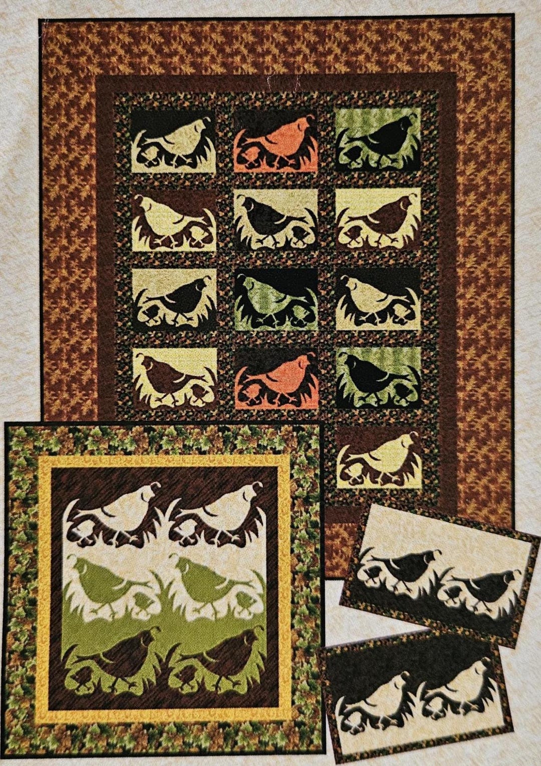Pattern - Covey of Quail Quilt/throw/placemats Pattern, Physical Pattern - Etsy