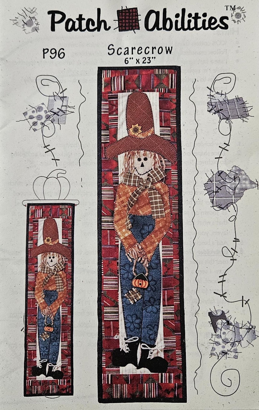 Kit - Scarecrow Wall Hanging Kit, Pattern and Fabric Kit - Etsy