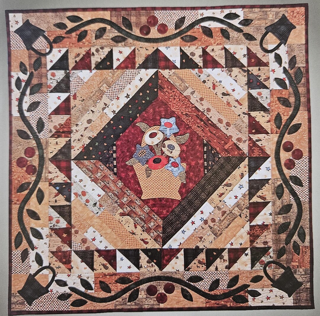 Pattern - Countryside Baskets and Vines Quilt Pattern, Physical Pattern ...