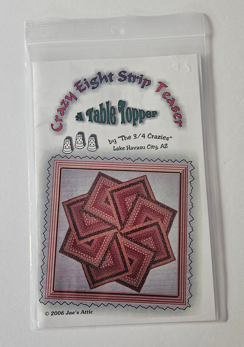 Pattern Crazy Eight Strip Teaser Table Topper Pattern, Physical Pattern ...