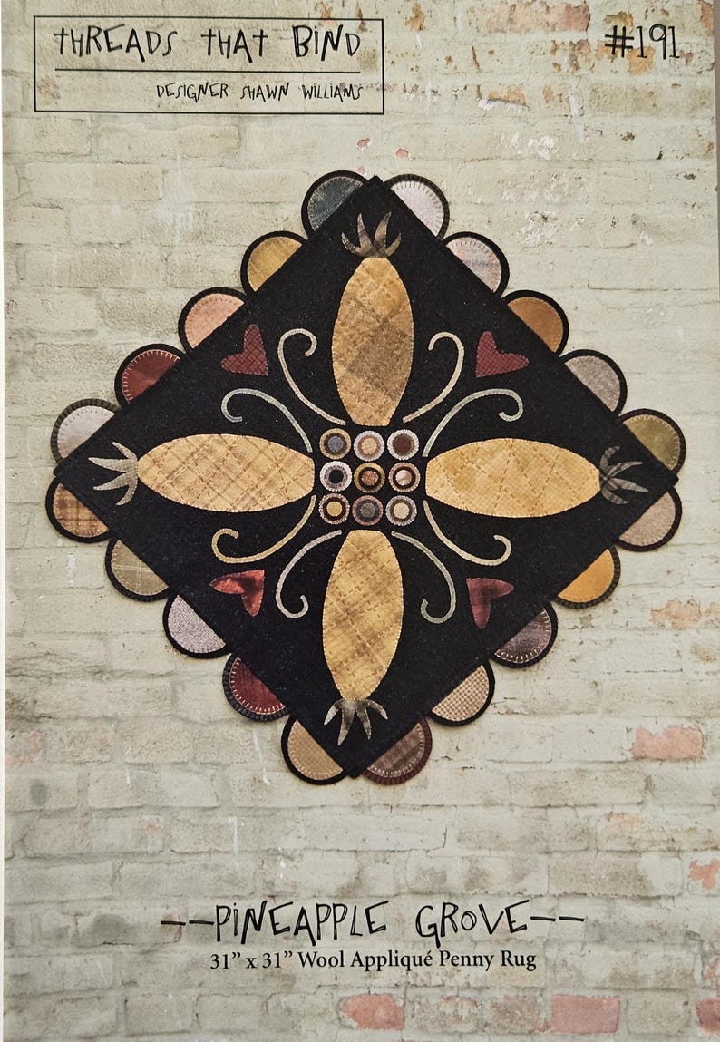Pattern - Pineapple Grove Penny Rug Pattern, Physical Pattern - Etsy