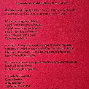 Pattern - Red Hat Divas Quilt Pattern, Physical Pattern - Etsy