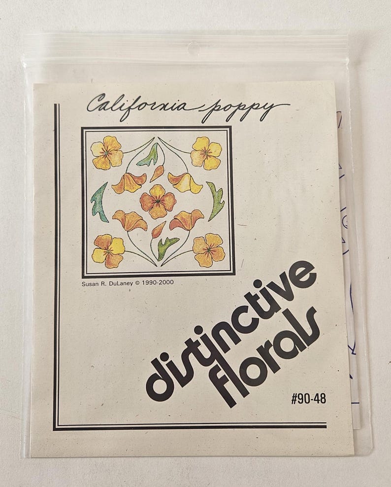 Pattern - California Poppy Quilt Block Pattern, Physical Pattern - Etsy
