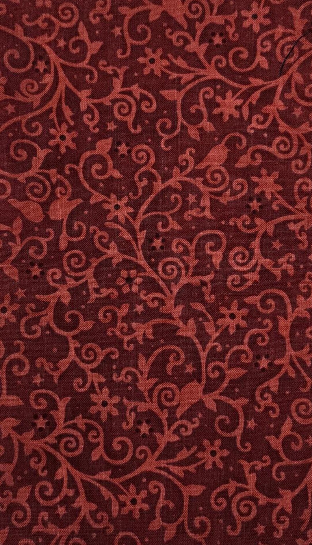 Fabric - Red Flower and Vines on Red Cotton 25" X 44", Cotton Fabric - Etsy